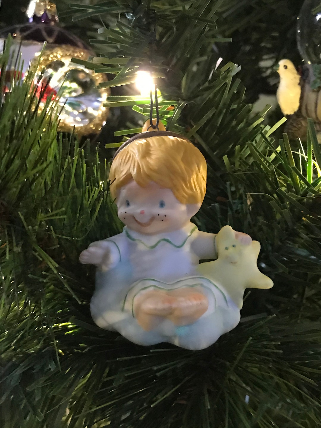 Vintage 1984 Hallmark Katybeth Angel Ornament: Hand-painted Porcelain ...