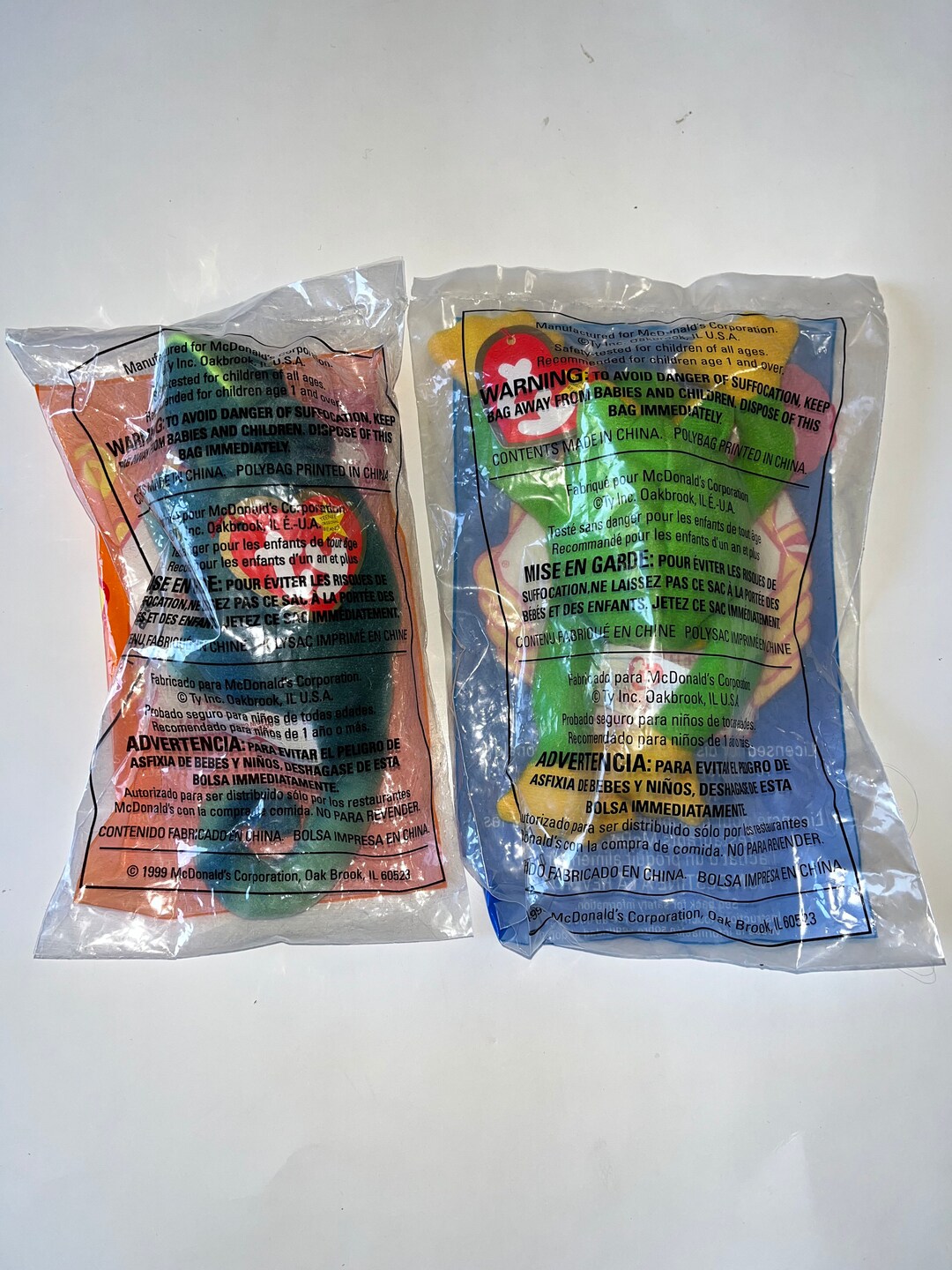 2 Vintage Unopened Mini TY Beanie Babies-iggy the Iguana and Smoochy ...