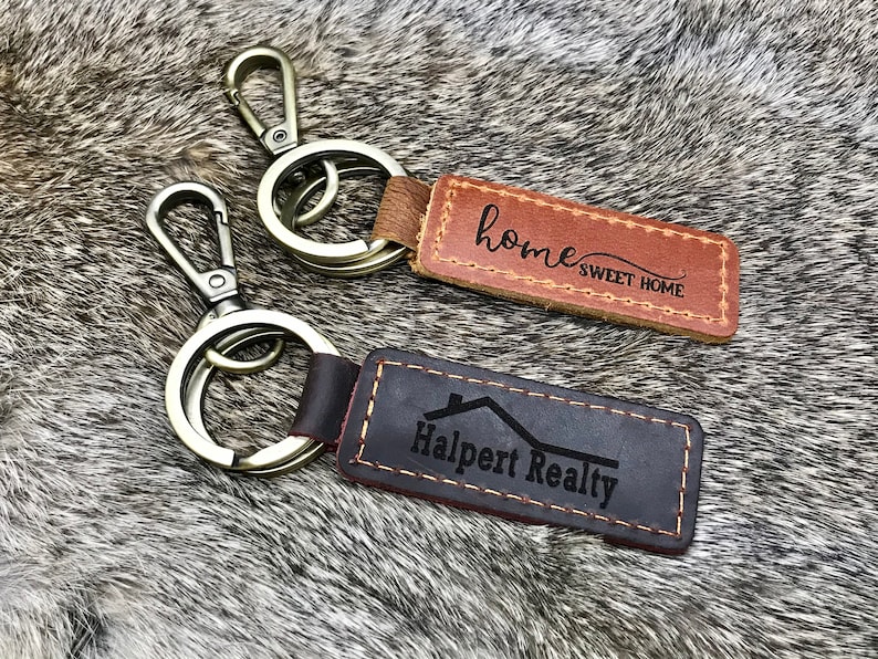 Personalized Leather Keyring, Engraved With Company Logo, Great ...