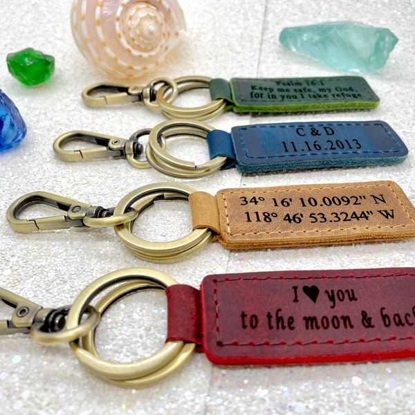 Leather Key Chain - Etsy