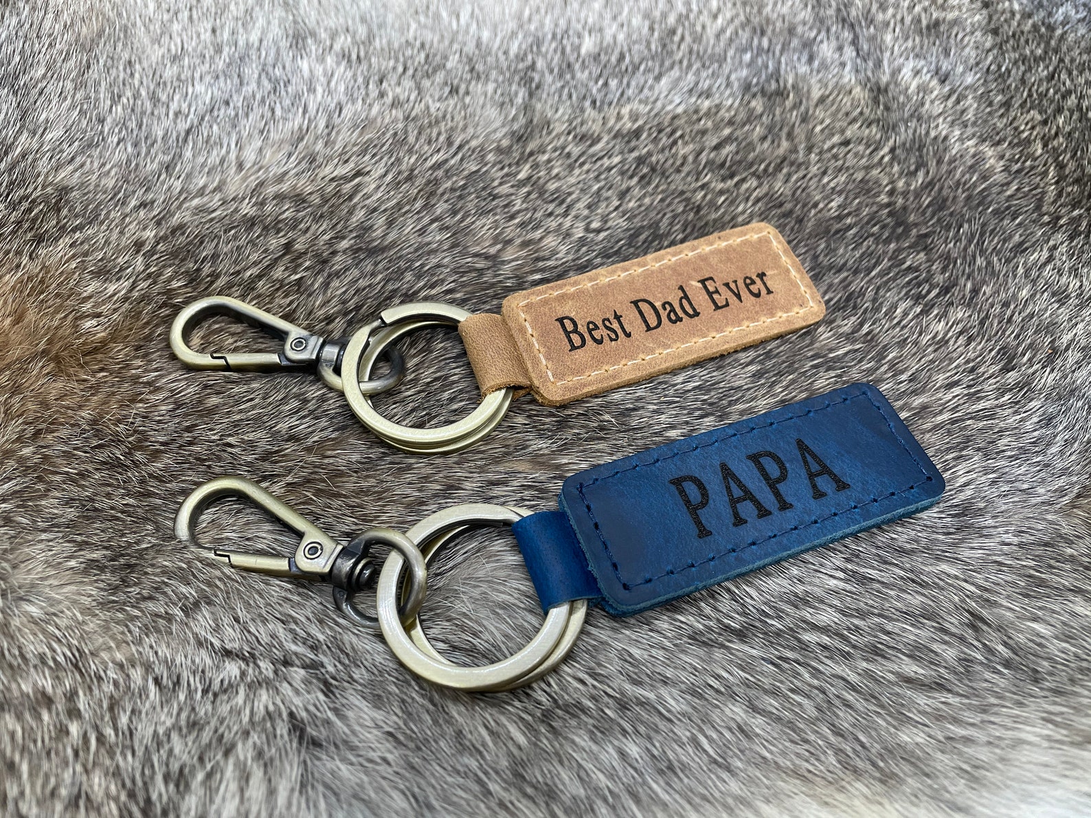 Personalized Dad Keychain, New Dad Gift, Engraved Dad Keychain, Fathers ...