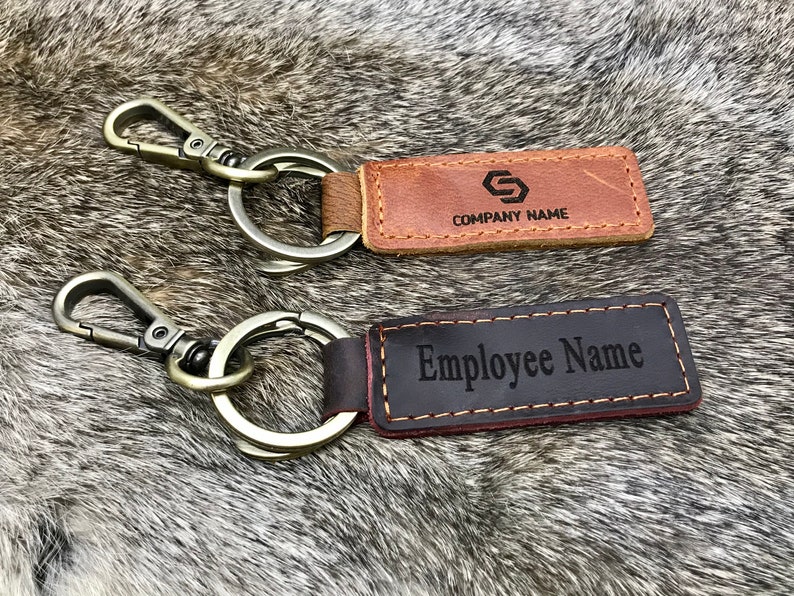Personalized Leather Keyring, Engraved With Company Logo, Great ...