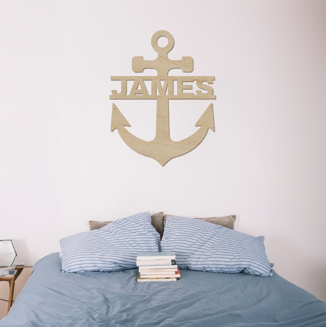 Custom Wooden Name Anchor, Nautical Decor, US Navy Graduation Gift ...