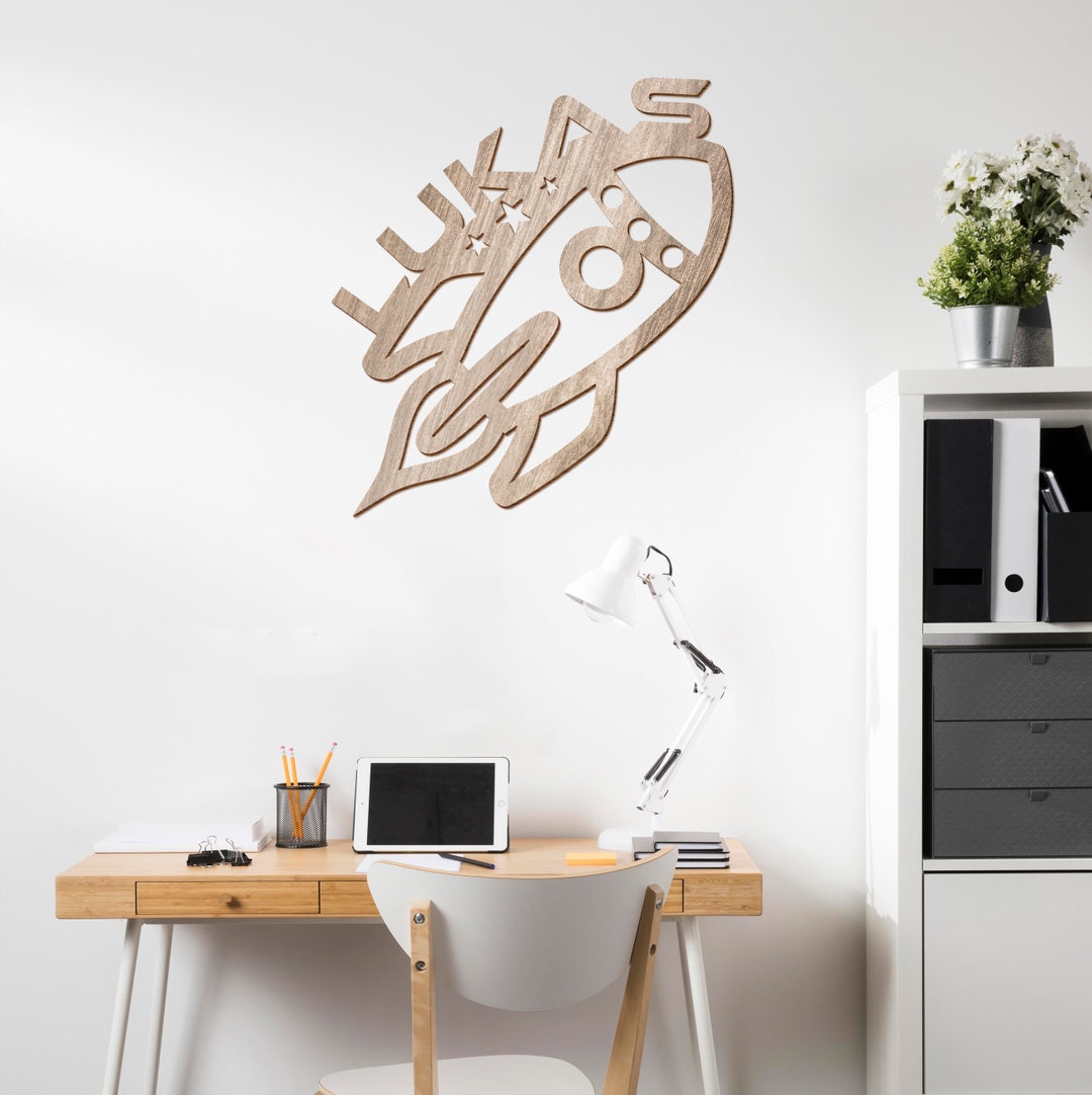 ROCKET NAME SIGN, Nursery Decor, Personalized Wood Sign, Wooden Name ...