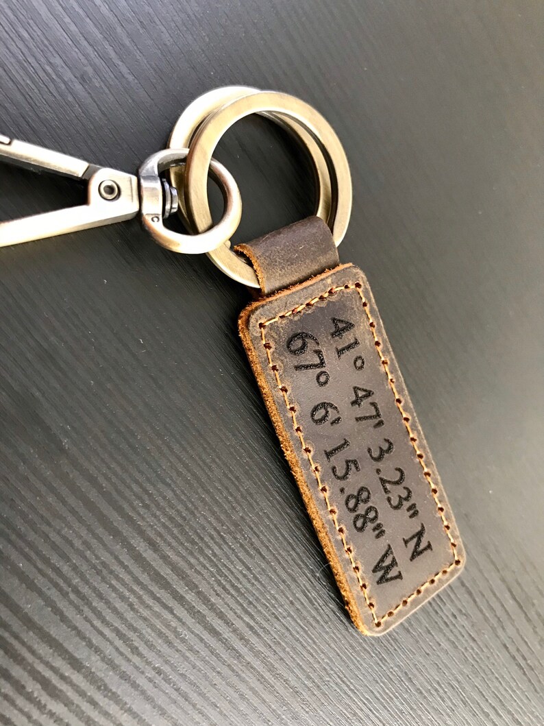 Engraved Dad Gift Leather Keychain Custom Name Sign | Etsy