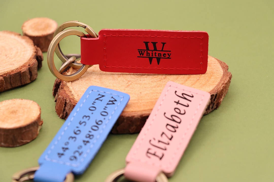 Personalized Leather Keychain, Customized Keychain, Custom Leather Key ...