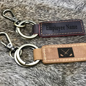 Personalized Leather Keychain, Corporate Gift, Engraved Keychain - Etsy