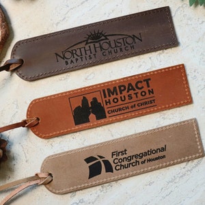 Personalized Leather Bookmark, Custom Logo Engraved Gift - Etsy