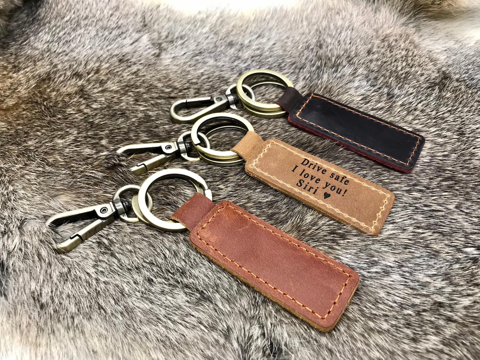 PERSONALIZED GIFT, Leather KEYCHAIN, Coordinates Key Chain, 3rd ...