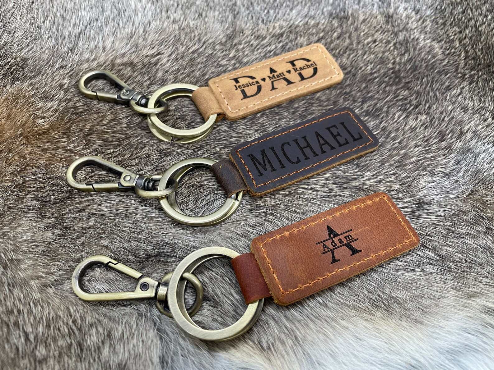 Personalized Dad Keychain, New Dad Gift, Engraved Dad Keychain, Fathers ...