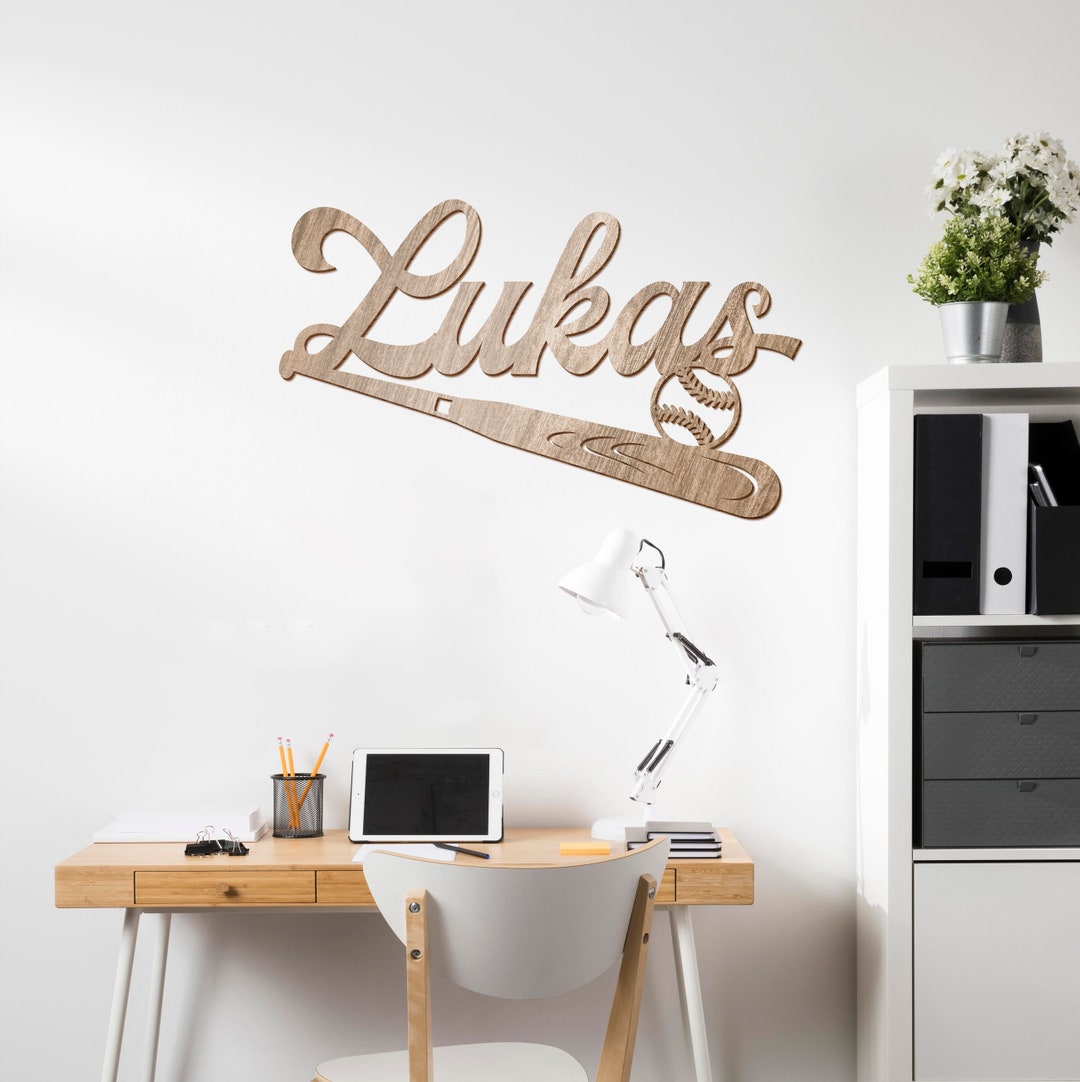BASEBALL BAT NAME Sign, Nursery Decor, Personalized Wood Sign ...