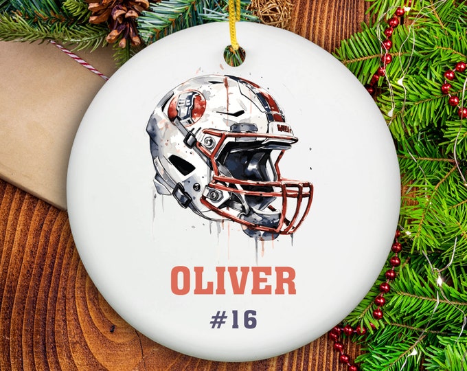 Personalized Football Player Christmas Ornament, Custom Football ...