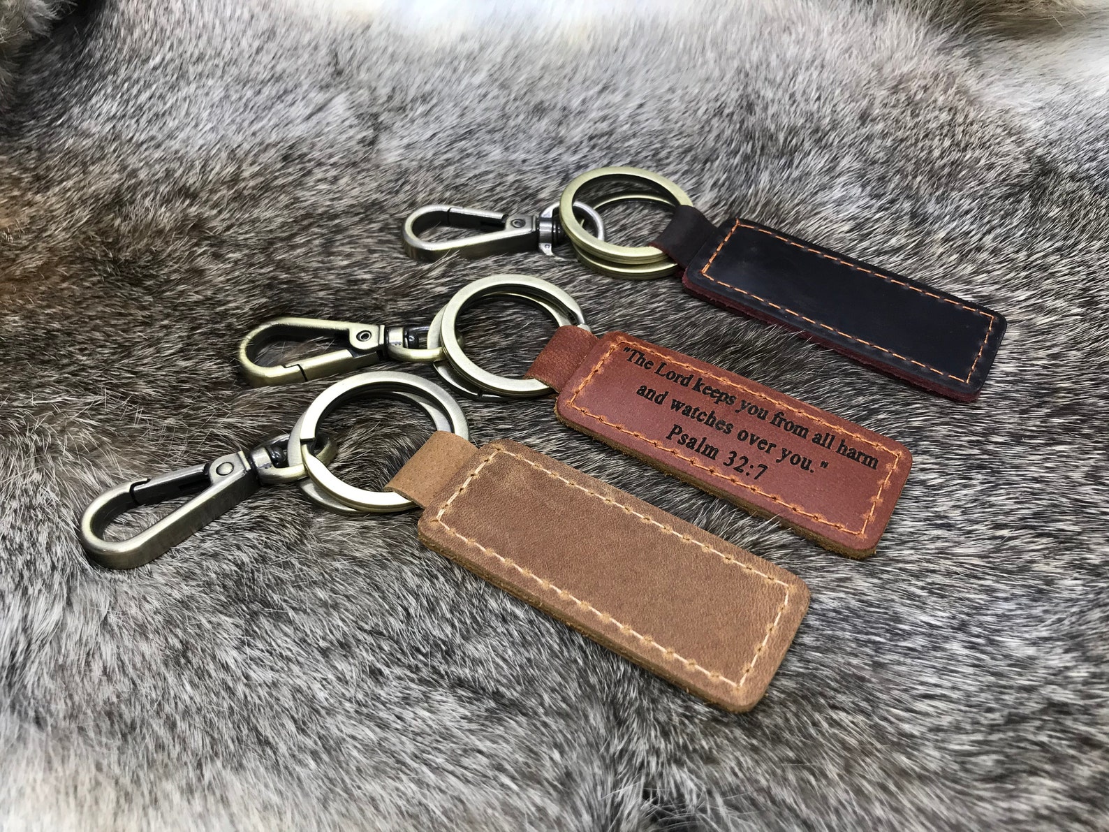 Personalized Leather Keychain, Customized Keychain, Custom Leather Key ...