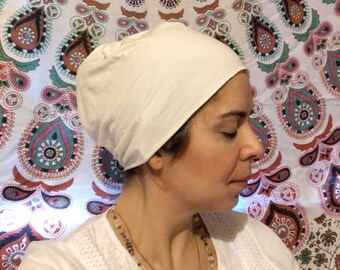 Men's Kundalini Yoga Cap, Pure White Cotton Crochet Beanie - Etsy