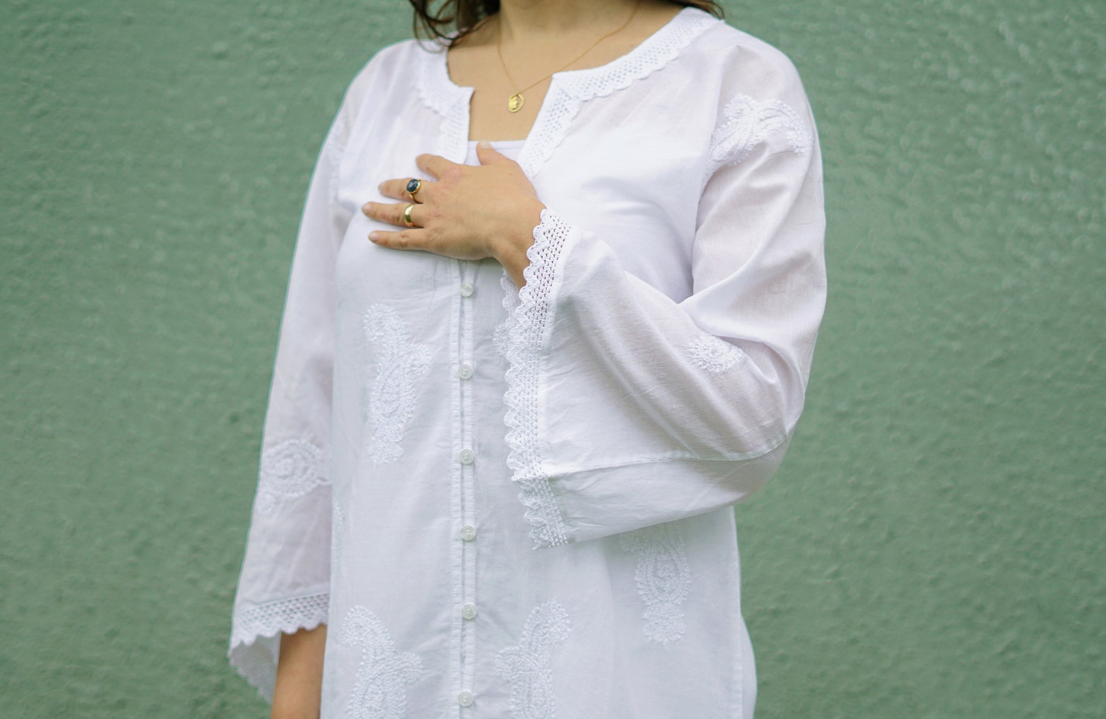 Long White Cotton Tunic Kundalini Yoga Tunic Dress Pure - Etsy