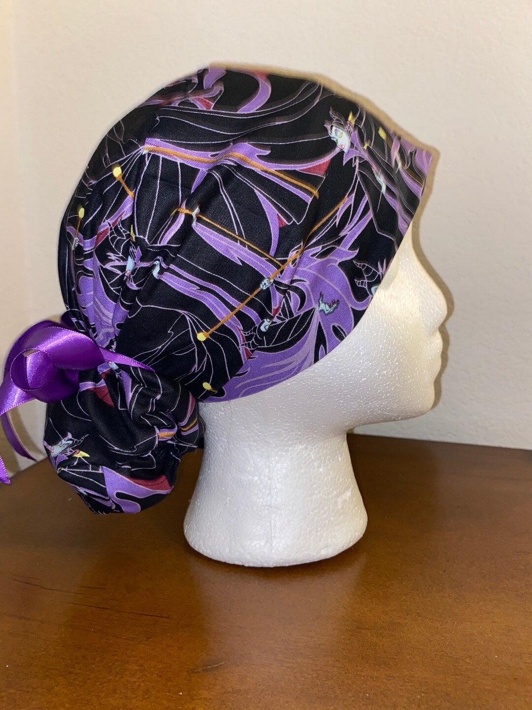 Fairy Tales 9 Ponytail Scrub Cap maleficent, Disney Scrub Cap, Ponytail ...