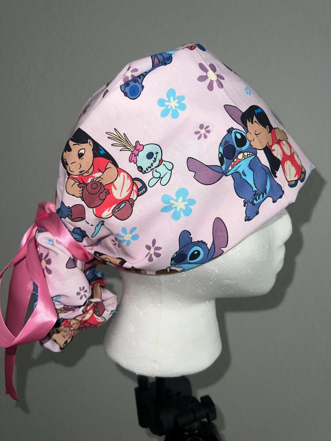 In Stitches (lilo & Stitch) Scrub Hat, Ponytail Scrub Cap, Surgical ...