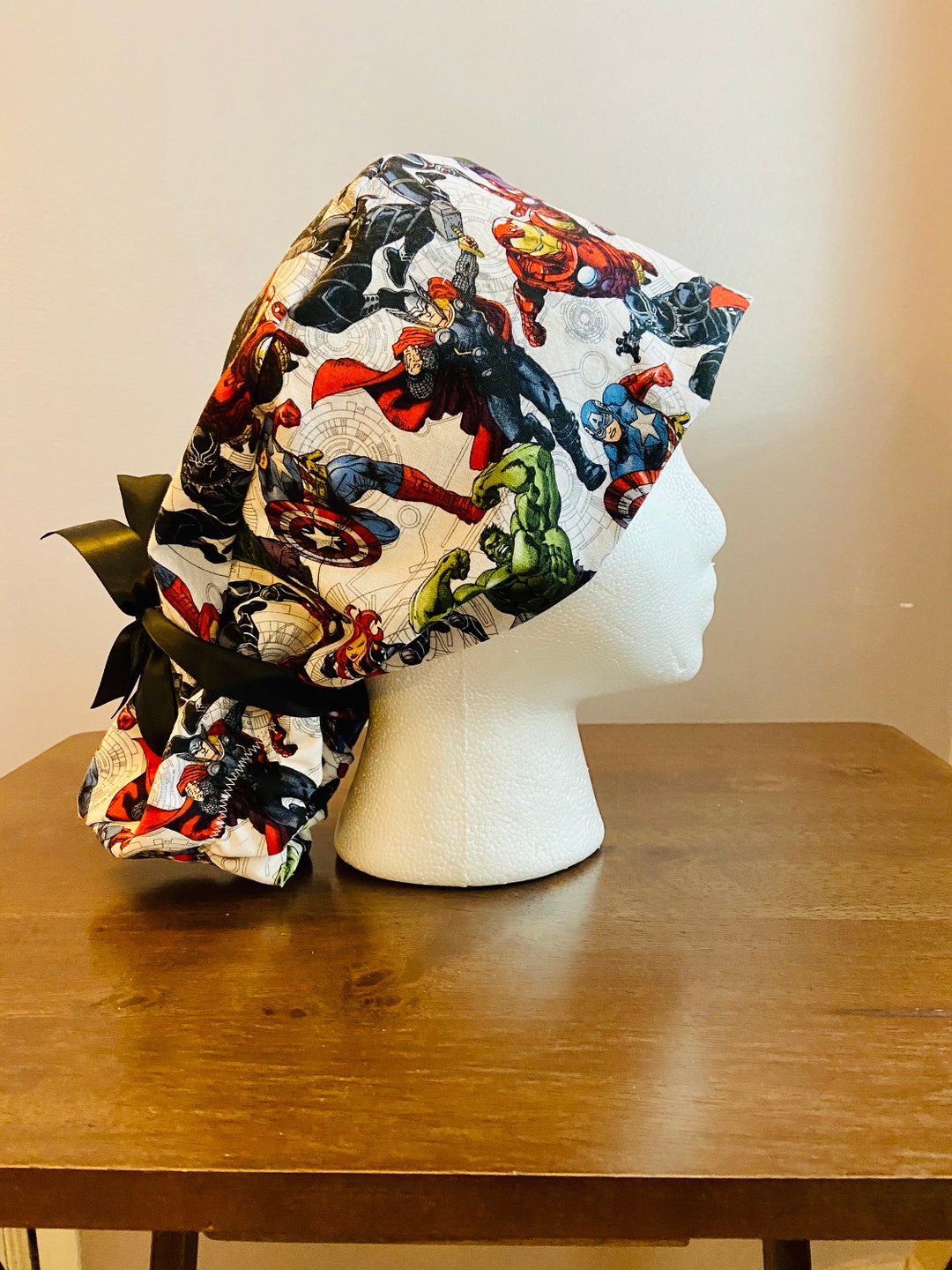 Heroes Ponytail Scrub Cap, Scrub Caps, Ponytail Scrub Hat, Marvel Scrub ...