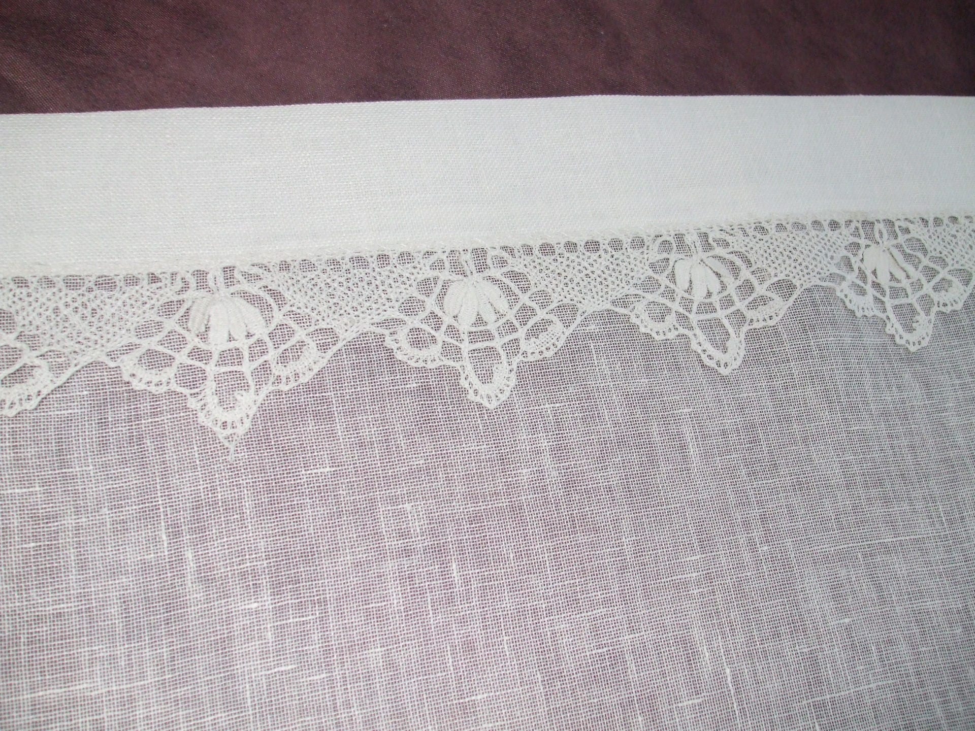 Transparent Lin Curtain, 60 X 90 Cm and Old Lace With Spindles Handmade ...