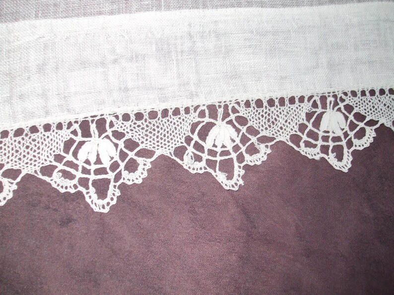 Transparent Lin Curtain, 60 X 90 Cm and Old Lace With Spindles Handmade ...