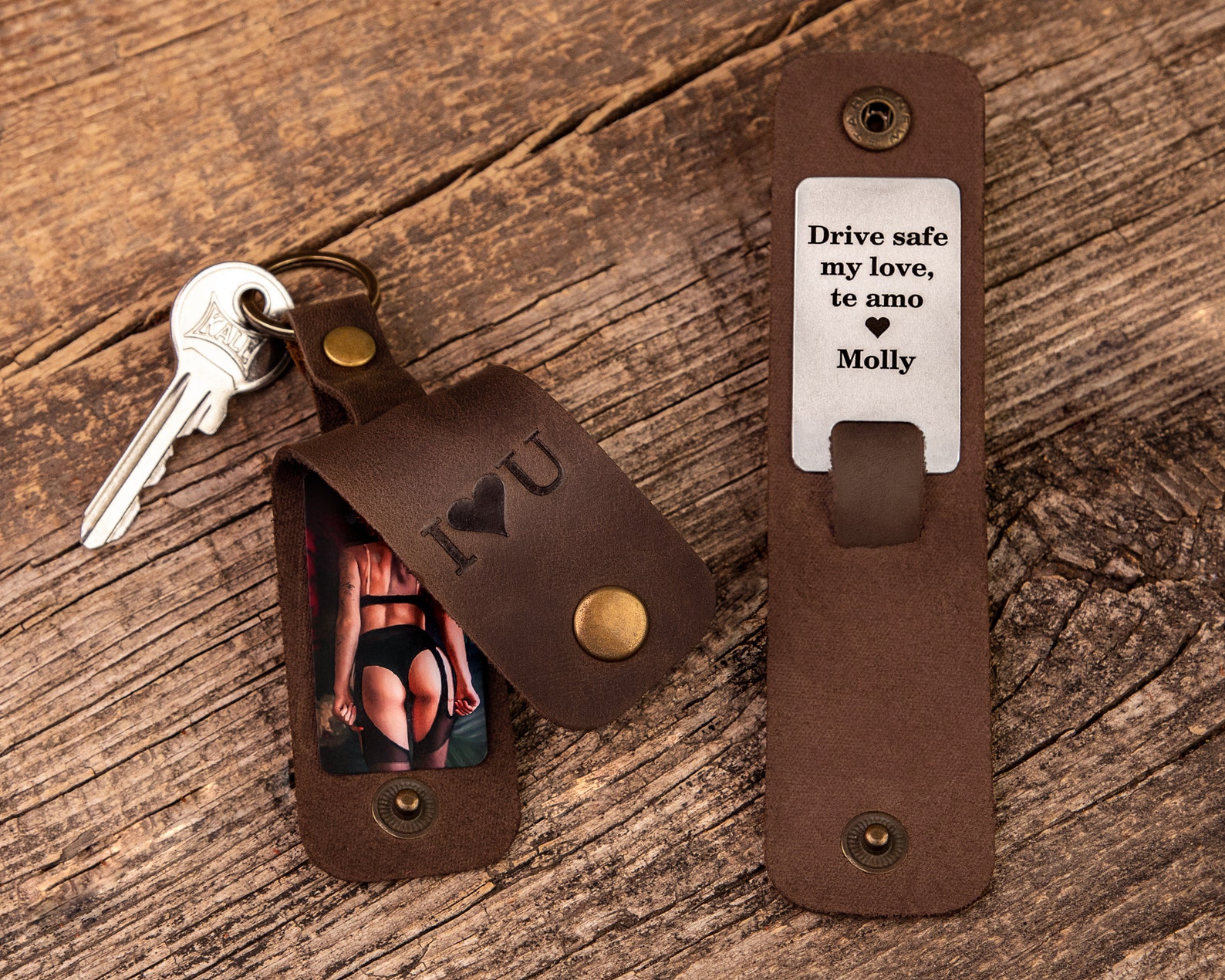 Leather Photo Keychain Custom Boyfriend Gift Anniversary - Etsy