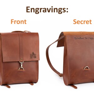 Personalized Leather Mini Backpack With Monogram Small - Etsy