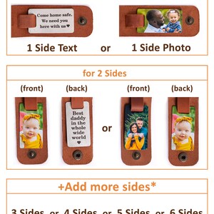 Leather Keychain With Photo Personalized Leather Photo - Etsy