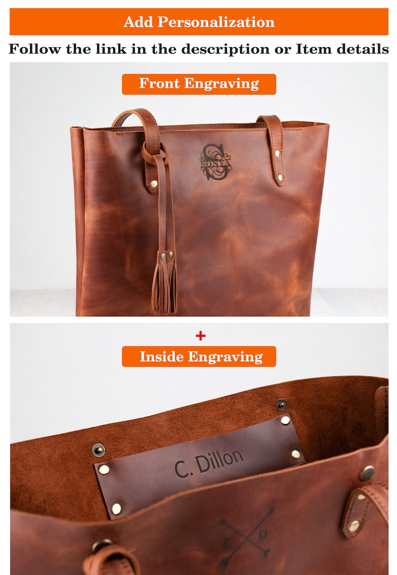 Copper LEATHER tote bag crossbody Leather bag Leather - Etsy.de
