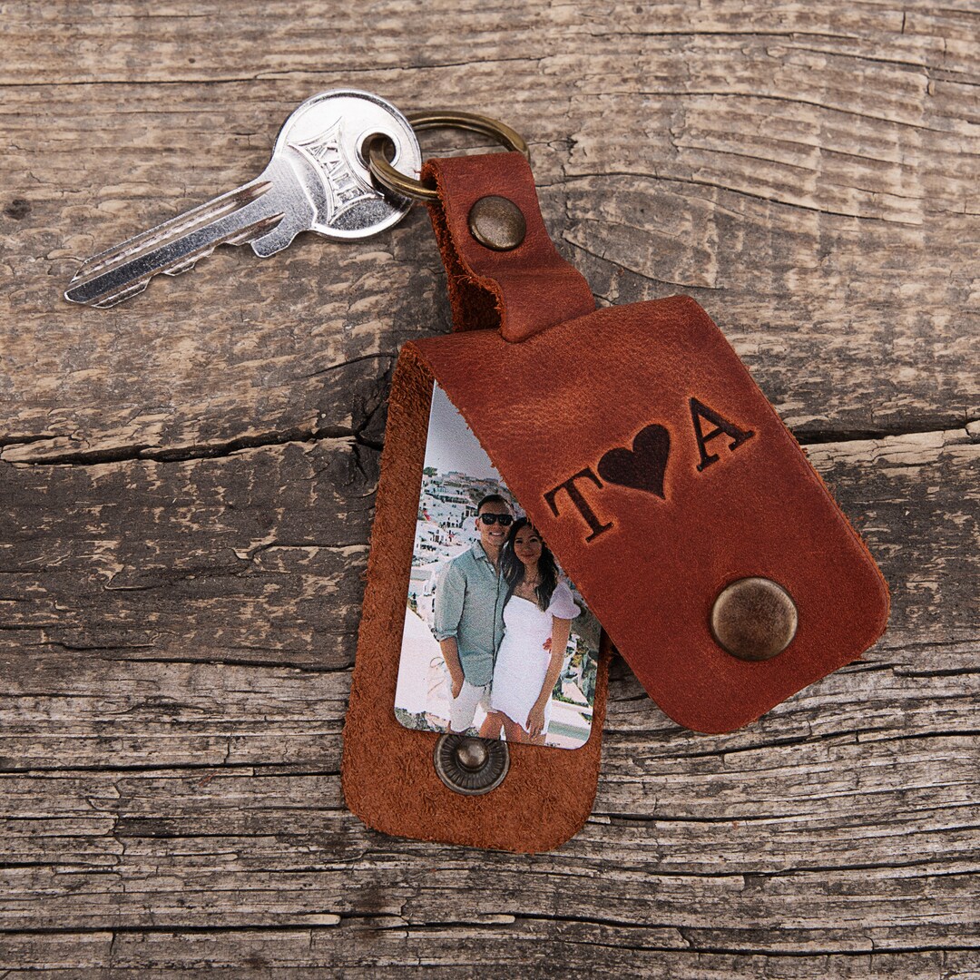 Leather Photo Keychain, Custom Boyfriend Gift, Anniversary Gifts for ...
