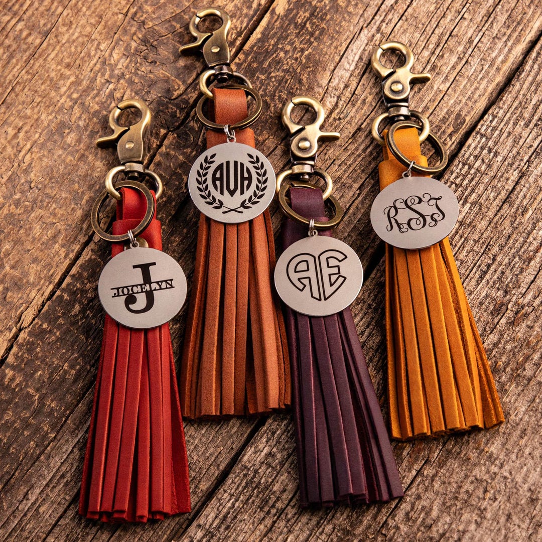 Leather Tassel for Bag, Leather Accessory for Handbag, Keychain Tassle ...