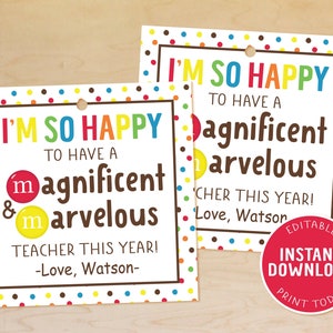 Back to School Gift Tags for Teacher M and M Favor Tags - Etsy