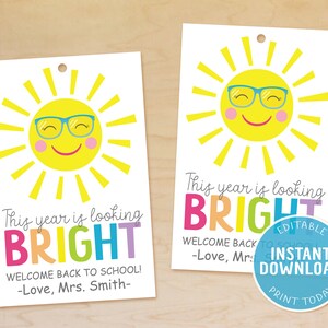 Back to School Gift Tags This Year is Looking Bright Welcome | Etsy