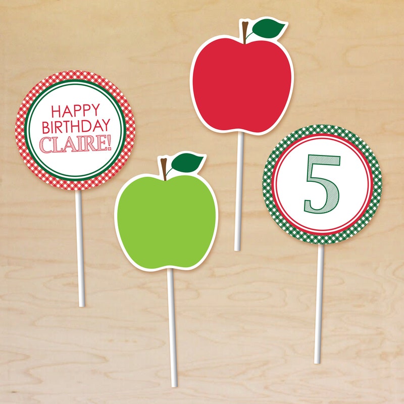 Apple Cupcake Topper - Etsy