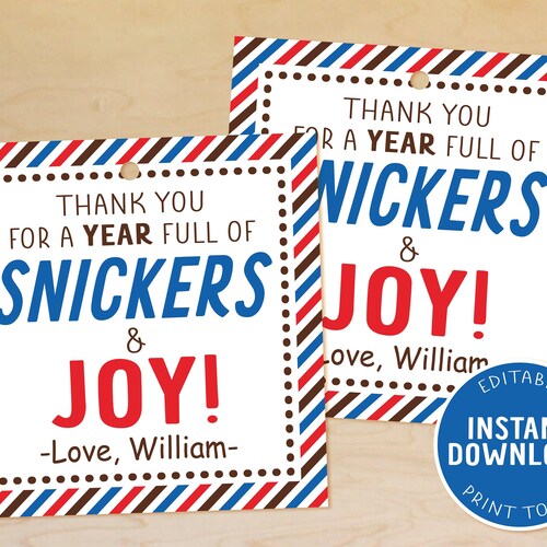 EDITABLE Soda Thank You Tags Teacher Appreciation Treat Tag - Etsy