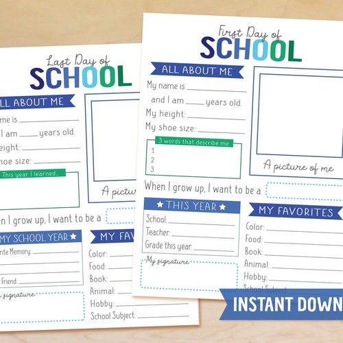 First Day of School Interview Back to School Printable - Etsy