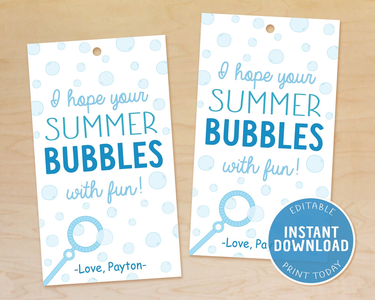 Hope Your Summer Bubbles With Fun End of the Year Tag Summer - Etsy
