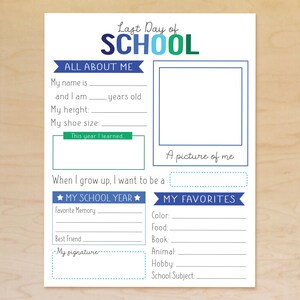 Back to School Interview, First Day of School Printable, Questionnaire ...