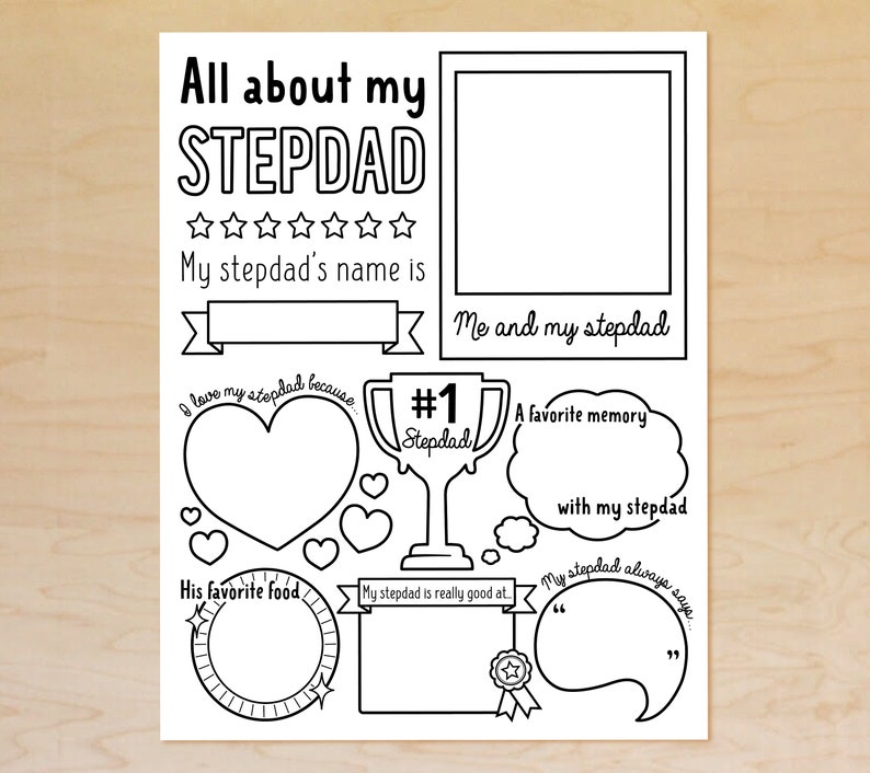 All About Stepdad Fill in Template Father's Day Gift for - Etsy