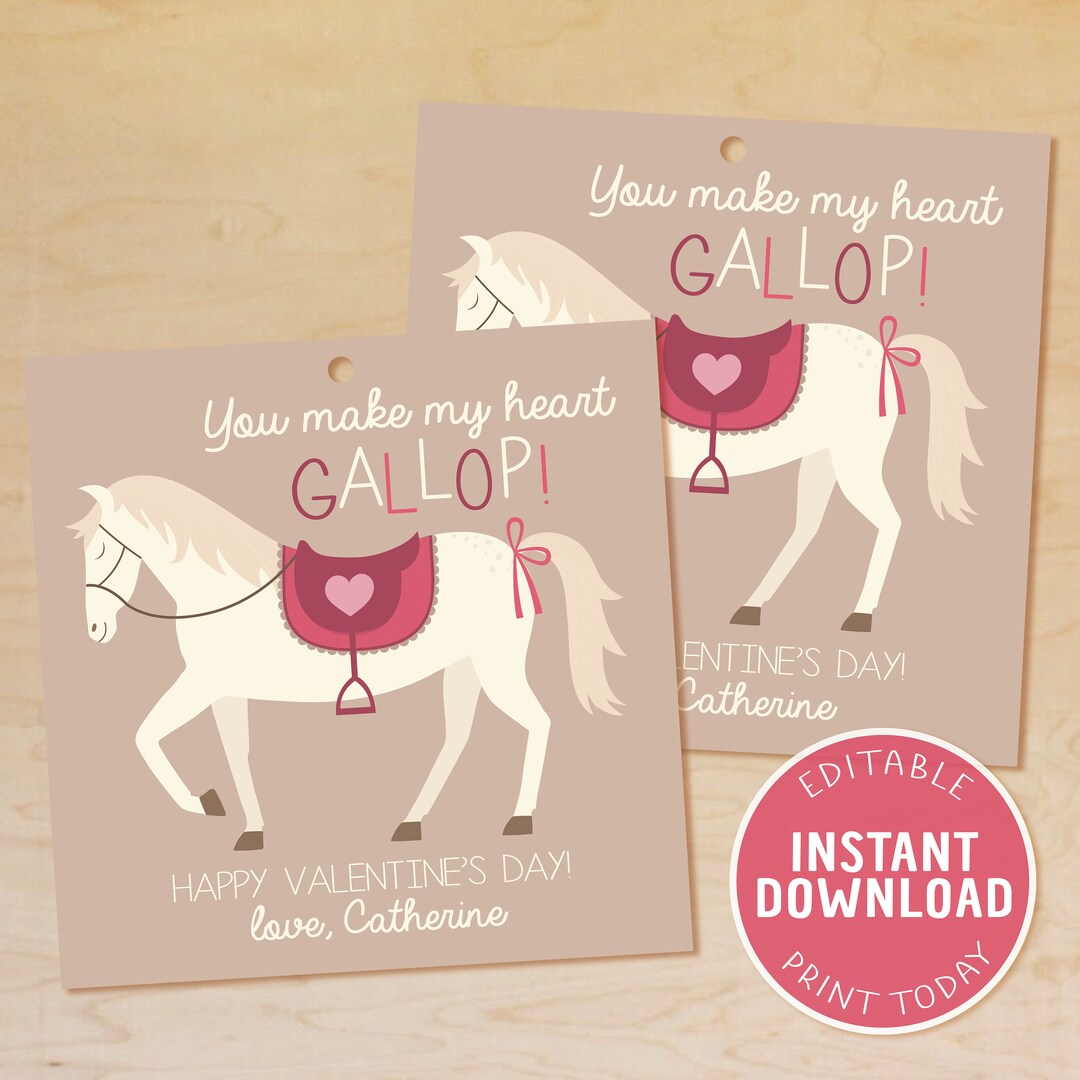 Horse Valentine, Pony Valentine, Classroom, School, Kids, Equestrian ...