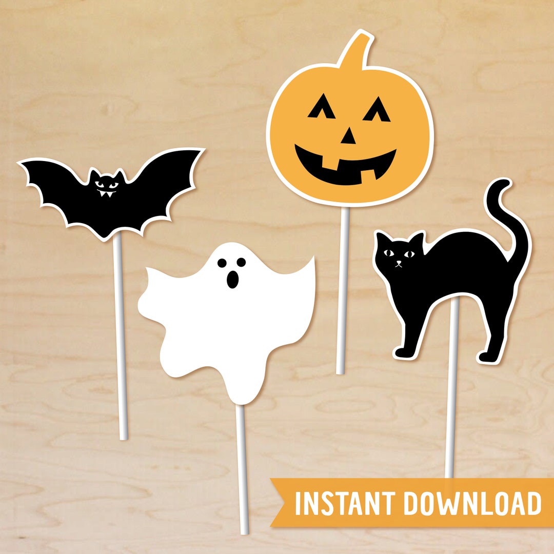 Halloween Cupcake Toppers, Spooktacular Birthday Party Decorations ...