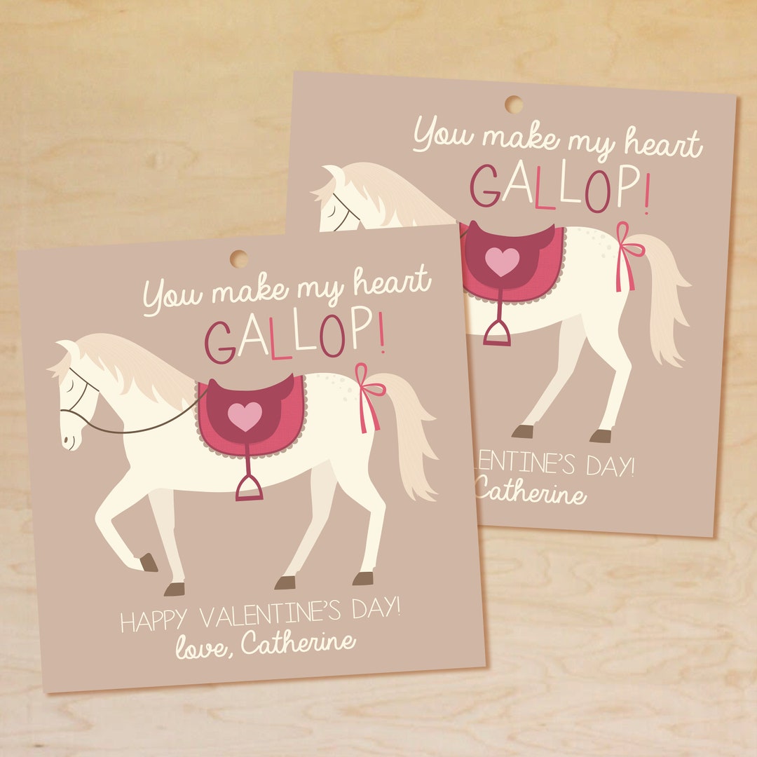 Horse Valentine, Classroom Valentine, Pony Valentines, Equestrian ...