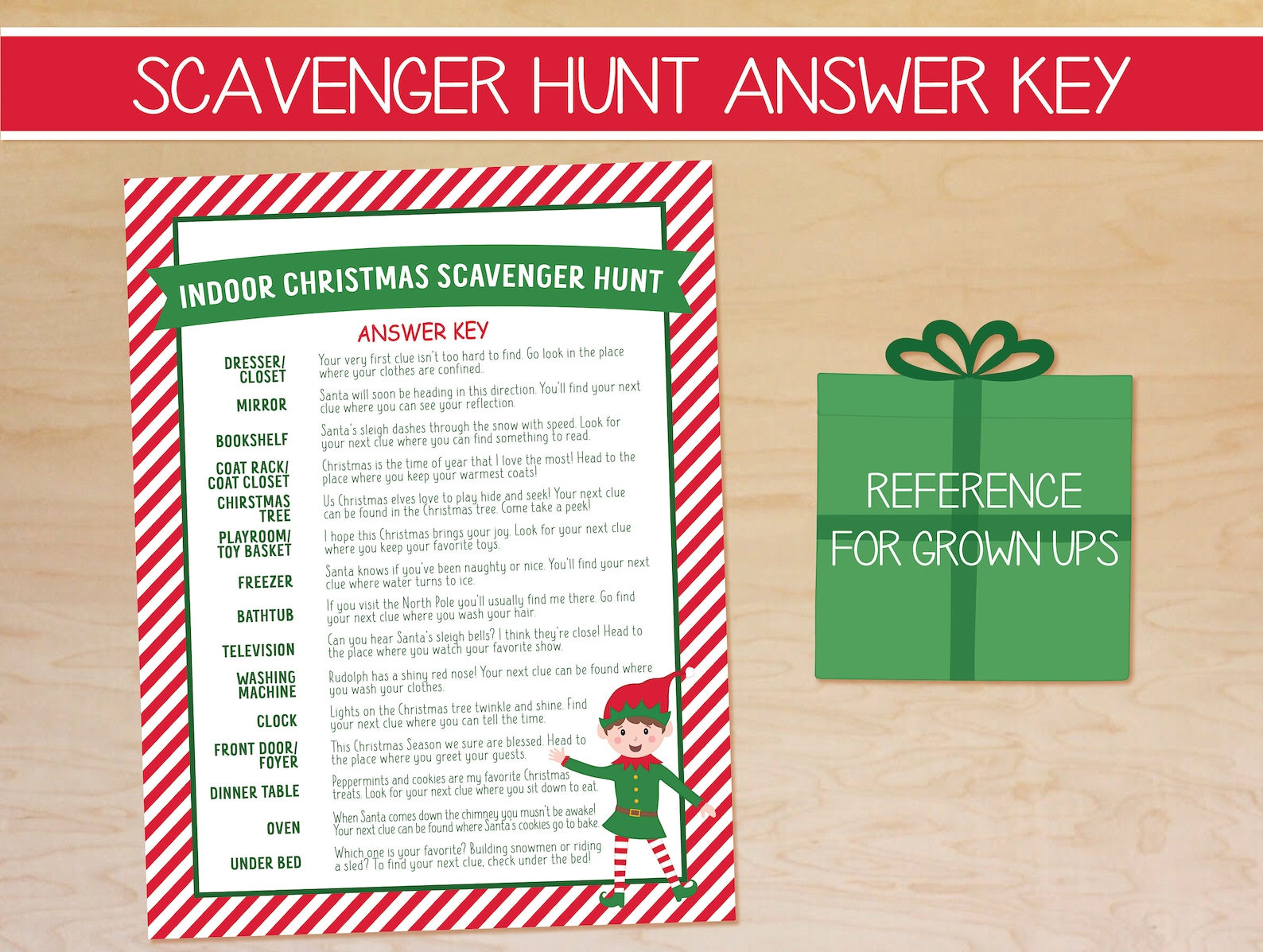 Christmas Scavenger Hunt Elf Treasure Hunt Scavenger Hunt | Etsy