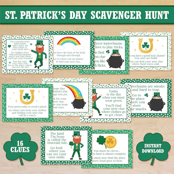 St Patricks Day Scavenger Hunt - Etsy