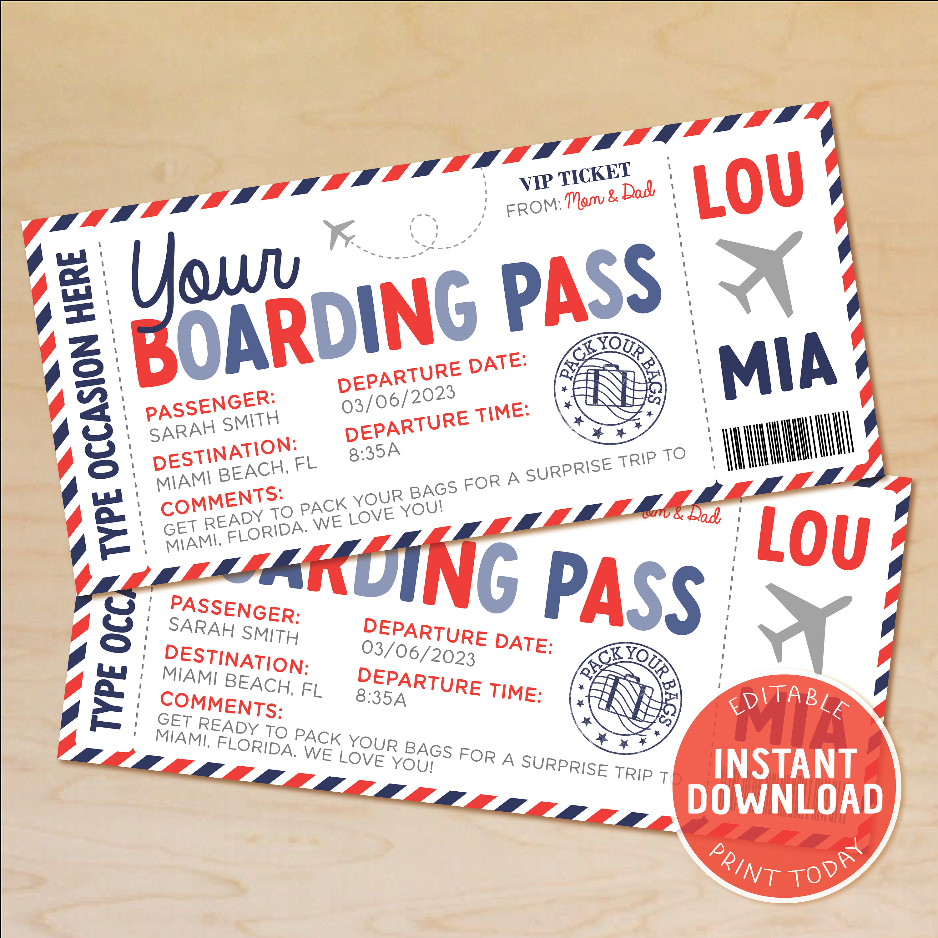 Airline Ticket Template Invitation