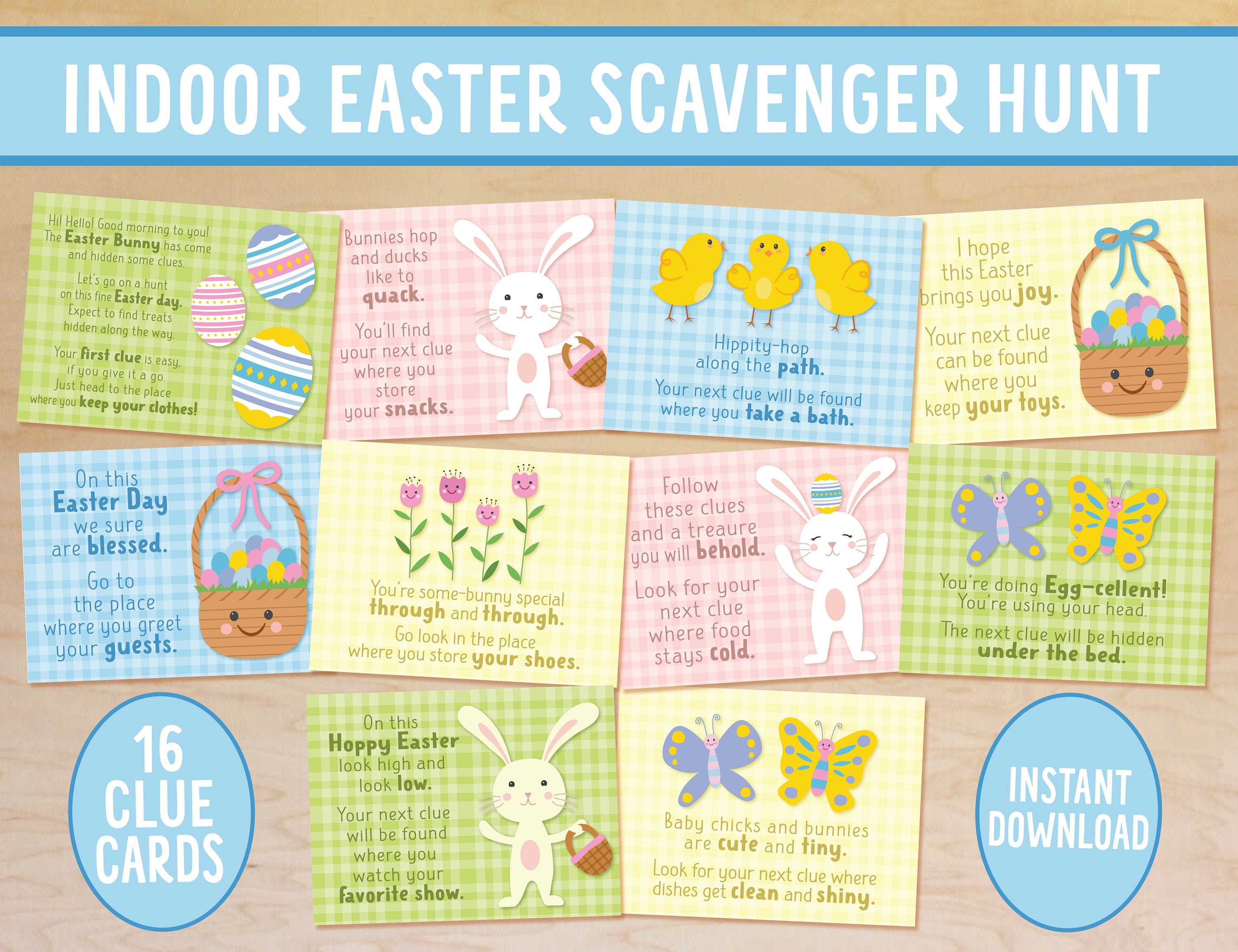 Indoor Easter Scavenger Hunt Clues Easter Egg Hunt Clue | Etsy Canada