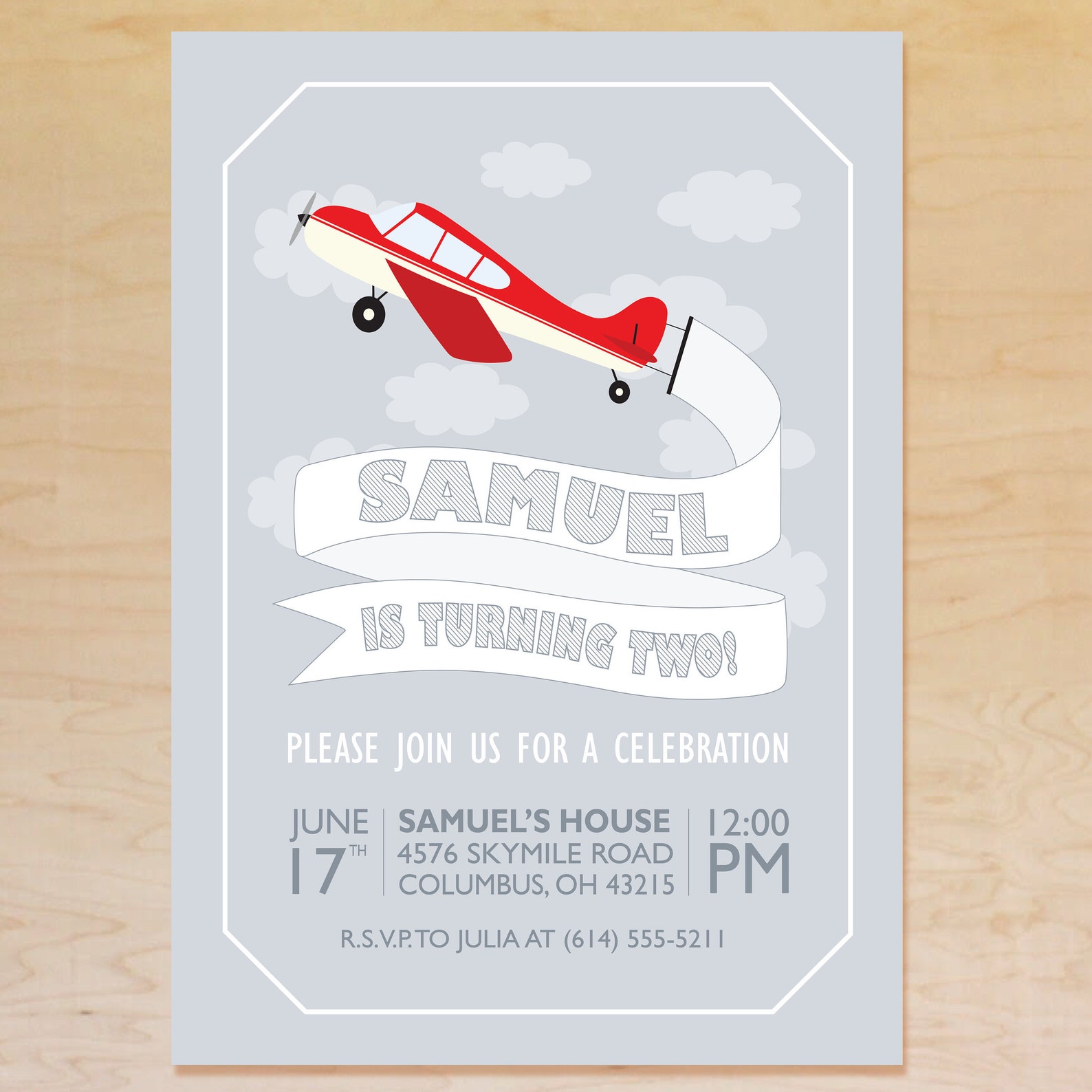 Airplane Birthday Invitation Airplane Invitation Plane - Etsy