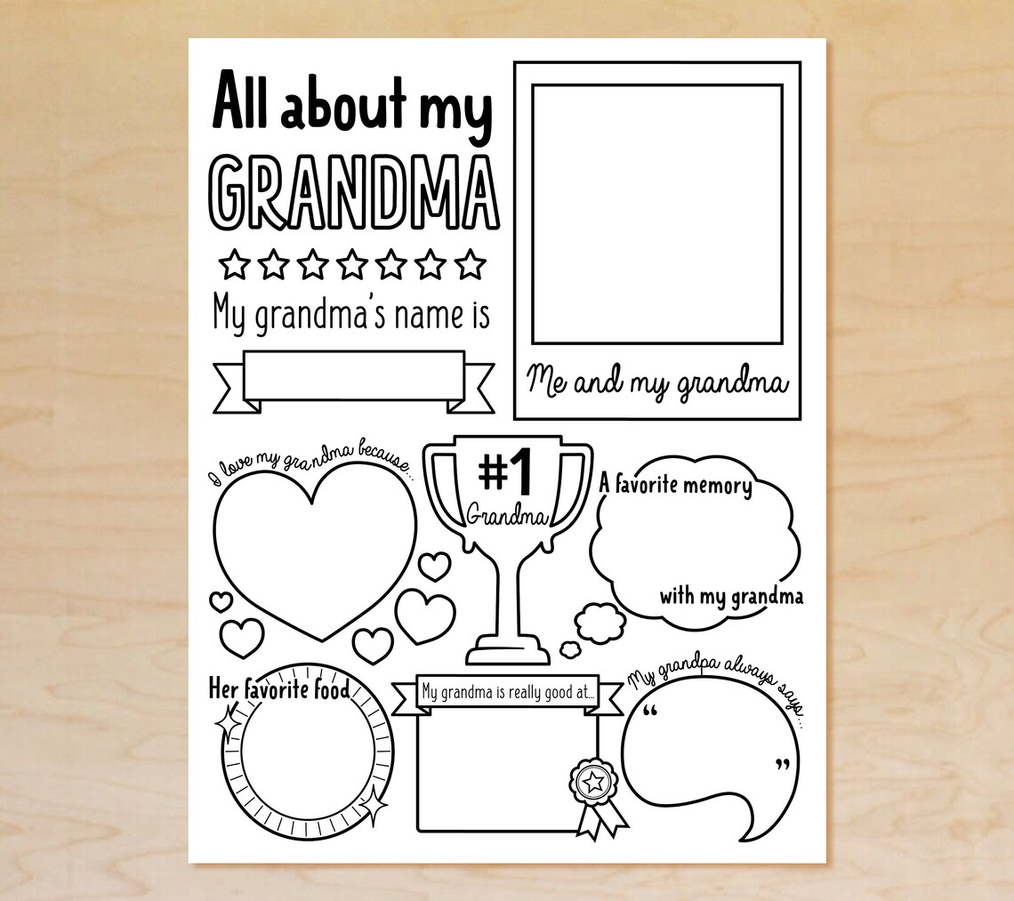 All About Grandma Questionnaire Grandparents Day Printable | Etsy