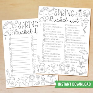 Spring Bucket List Printable, Spring Checklist Template, Spring Break ...
