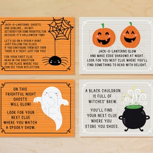 Outdoor Halloween Scavenger Hunt for Kids, Halloween Treasure Hunt Clue ...