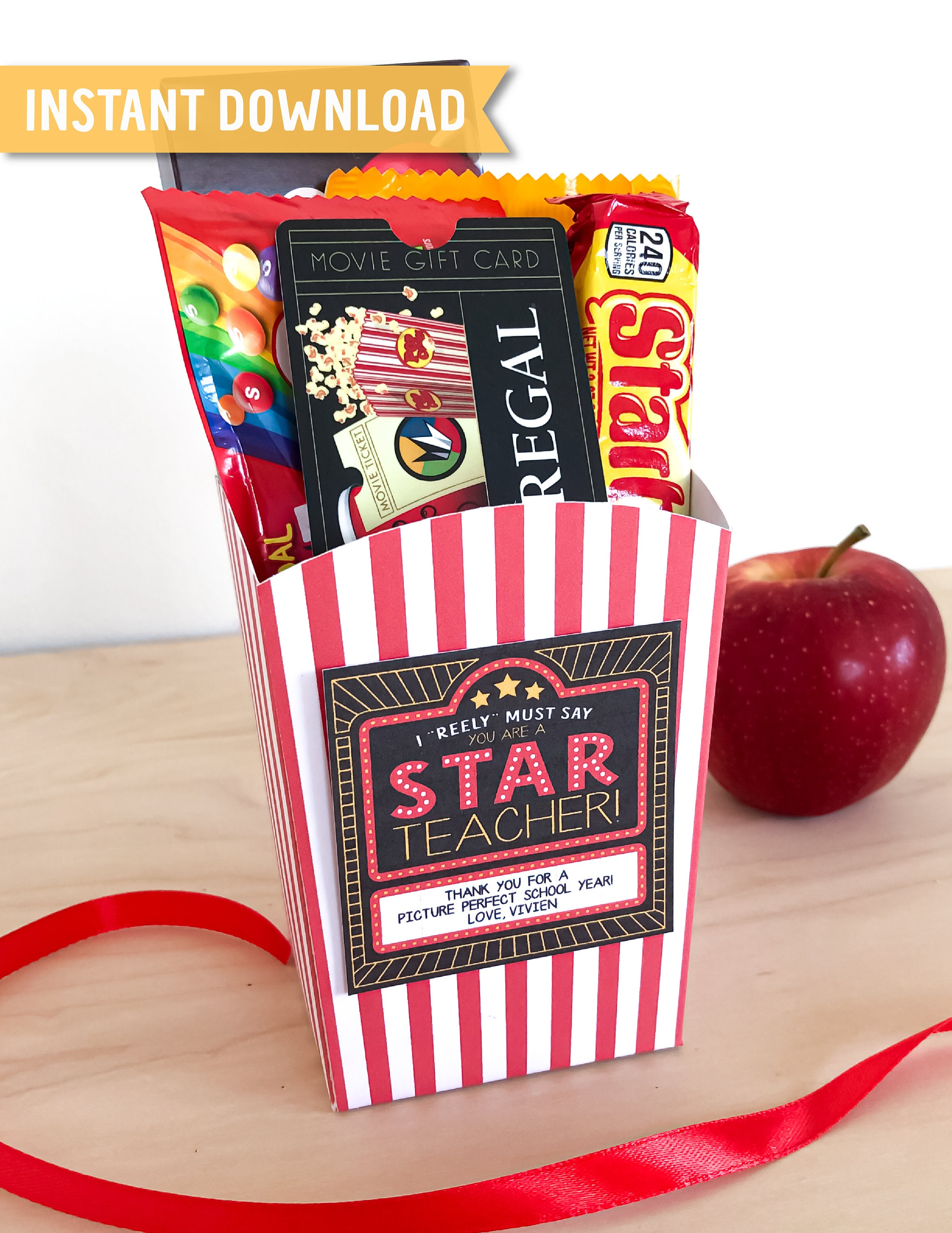 Movie Teacher Appreciation Printable Teacher Movie Night - Etsy